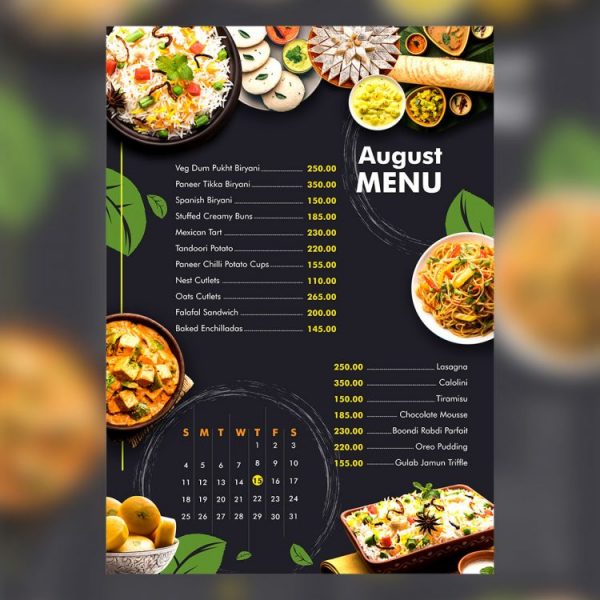 Menu Card Design Logo Designer In India Graphic Designer In India